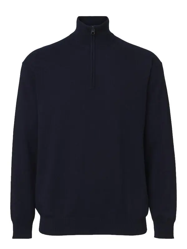 LISA YANG Cashmere Half-zip Sweater - Blue