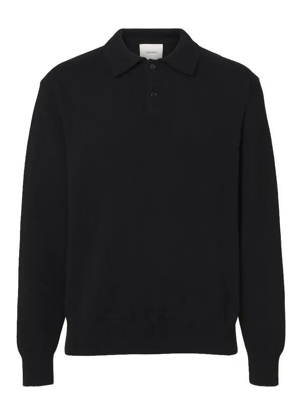 LISA YANG Rufus Cashmere Polo Sweater - Black