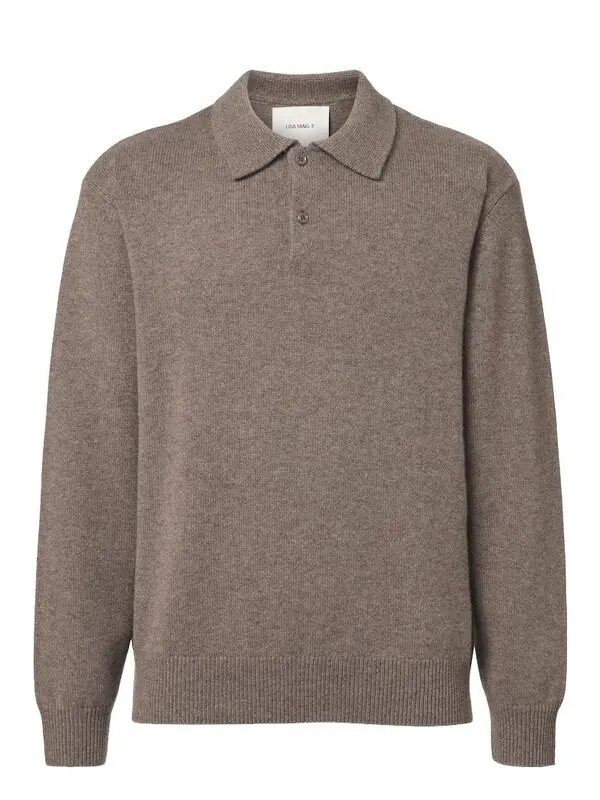 LISA YANG Rufus Cashmere Polo Sweater - Brown