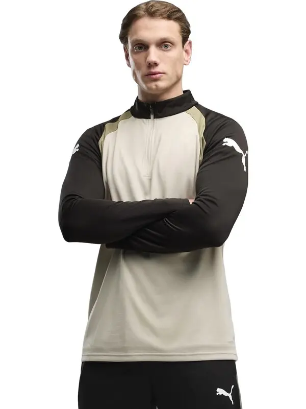 PUMA Individualfinal Slim Soccer Quarter-zip Top - Beige
