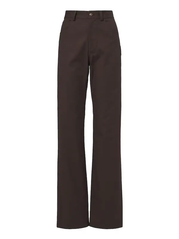 Altuzarra Mills Cotton Straight Leg Pants - Brown