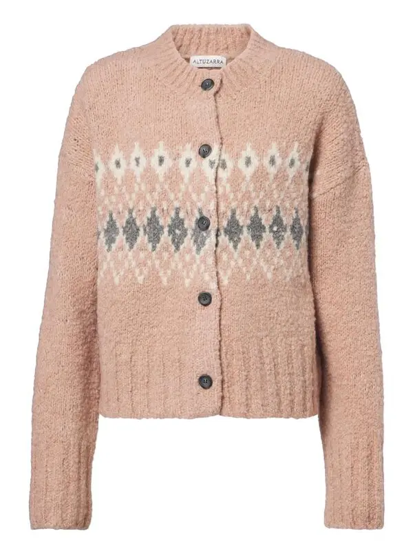 Altuzarra Fair Isle Wool Cardigan - Pink