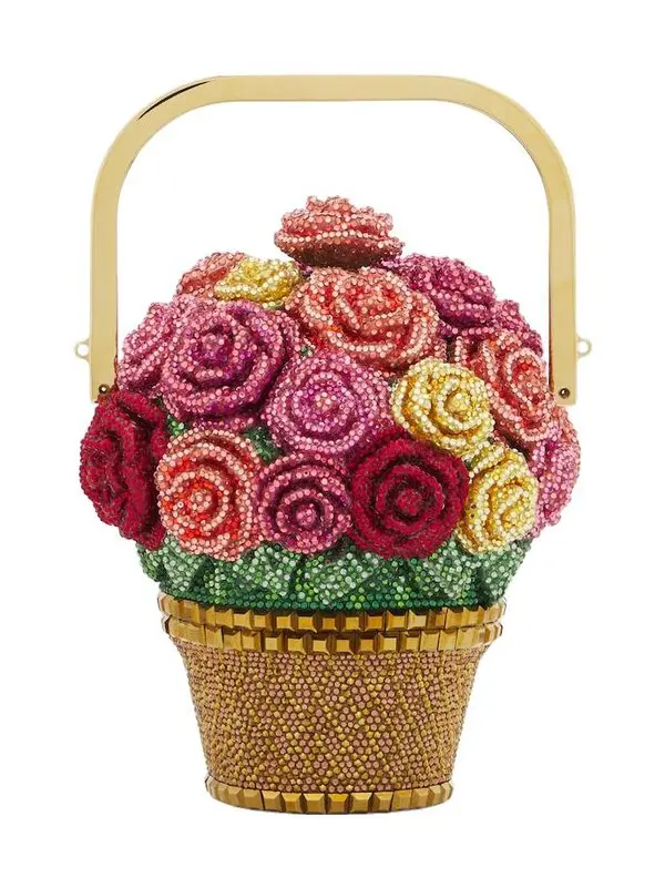 Judith Leiber Basket Of Roses Embellished Top-handle Bag - Multicoloured