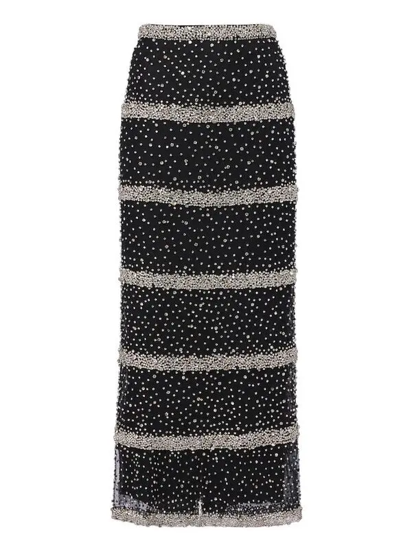 Costarellos Marice Crystal-embellished Midi Skirt - Black