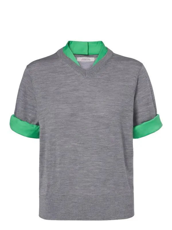 Dorothee Schumacher Layered Virgin Wool Top - Grey