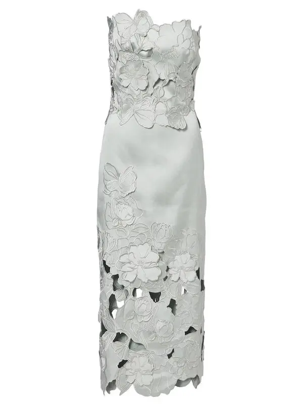 Costarellos Nikola Guipure Lace Midi Dress - Blue