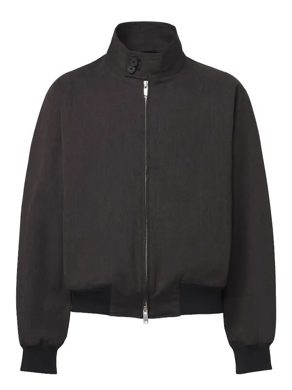 Studio Nicholson Over Cotton And Wool Bomber Jacket - Grey
