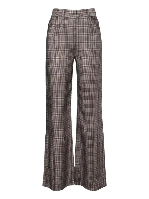 Acne Studios Checked Wide-leg Trousers - Grey