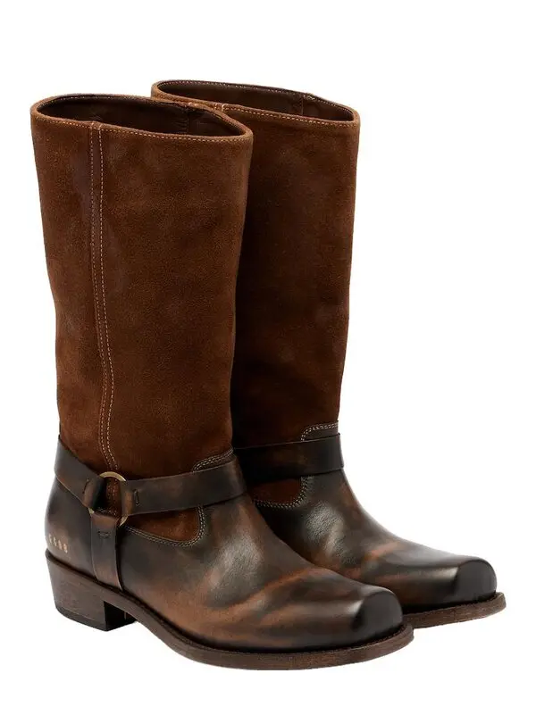 GOLDEN GOOSE Biker Leather Mid-calf Boots - Brown