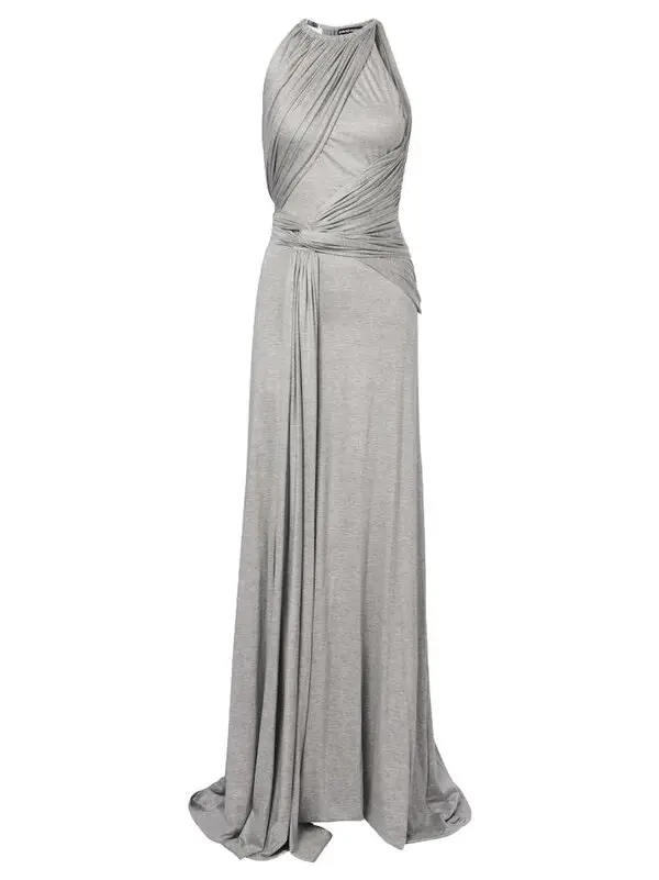 David Koma Draped Jersey Gown - Grey