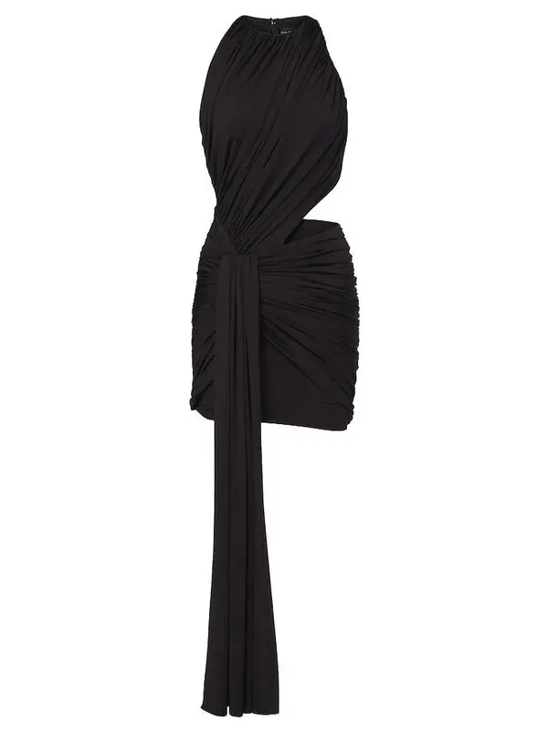 David Koma Cutout Draped Mini Dress - Black