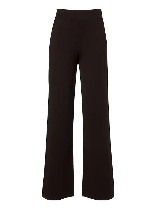 Max Mara Knitted Wool-blend Wide-leg Pants - Brown