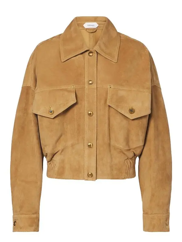Versace Suede Blouson Jacket - Beige