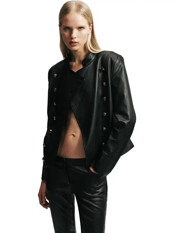 Bardot Marcella Vegan Leather Jacket - Black
