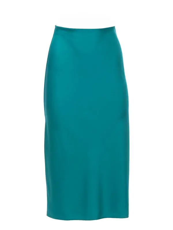 CARLOSLINES Bias Cut Midi Skirt - Green