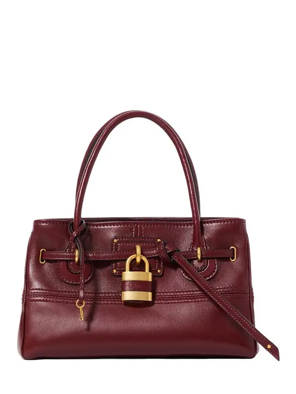 Chloé Small Paddington Sling Top Handle Bag In Soft Leather - Burnt Red