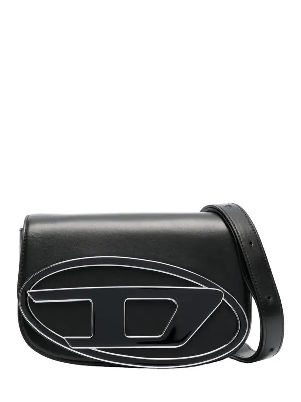 DIESEL® 1dr M" Leather Shoulder Bag - Black
