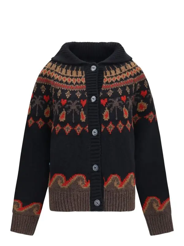 Alanui Shawl Collar Patterned Knit Cardigan - Multi