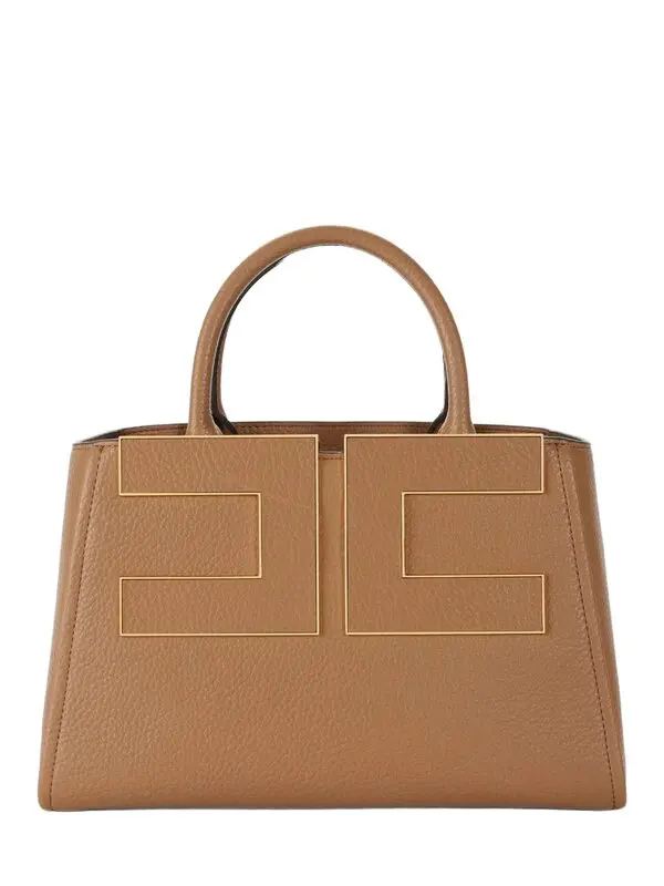 Elisabetta Franchi Handheld Bag With Gold Tone Detail - Brown