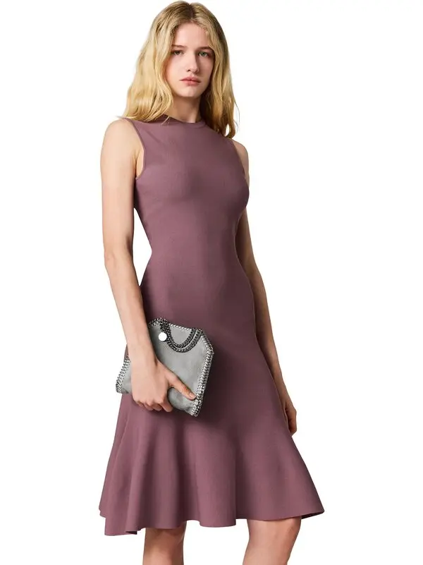 Stella McCartney Compact Knit Peplum Dress - Plum