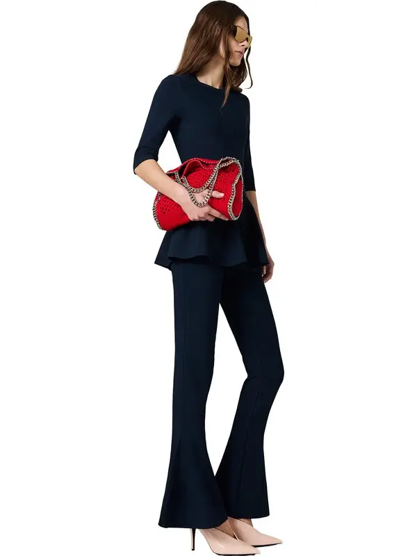 Stella McCartney Compact Knit Peplum Top - Navy