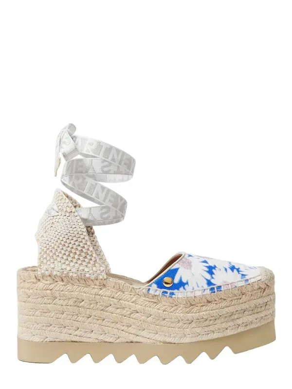 Stella McCartney Gaia Daisy Print Espadrilles - Blue/white