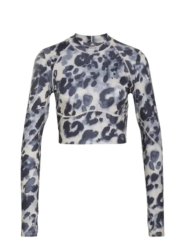 Stella McCartney Leopard Print Long-sleeve Cropped Training Top - Multicolour