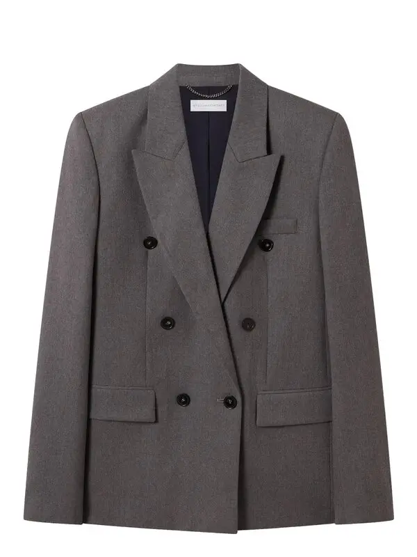 Stella McCartney Double-breasted Flannel Blazer - Grey