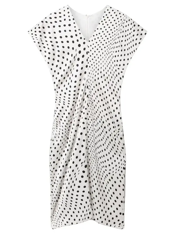 Stella McCartney Polka Dot V-neck Midi Dress - 9061