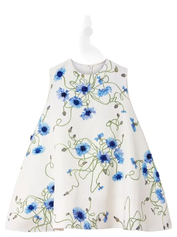 Stella McCartney Embroidered A-line Dress - Cornflower