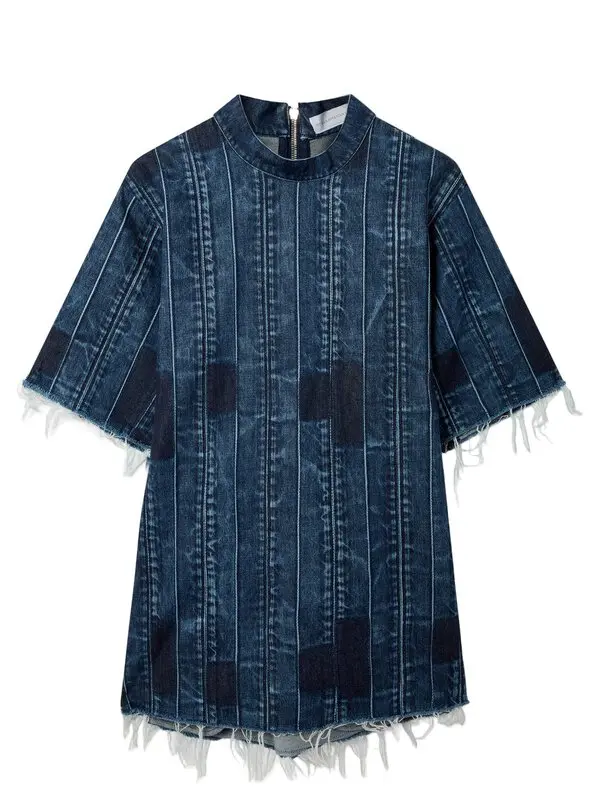 Stella McCartney Paneled Denim T-shirt Dress - Dark Blue