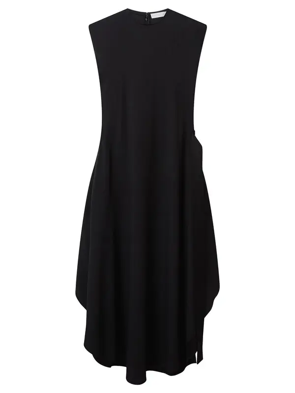 Stella McCartney Envers Satin Long Shift Dress - Black