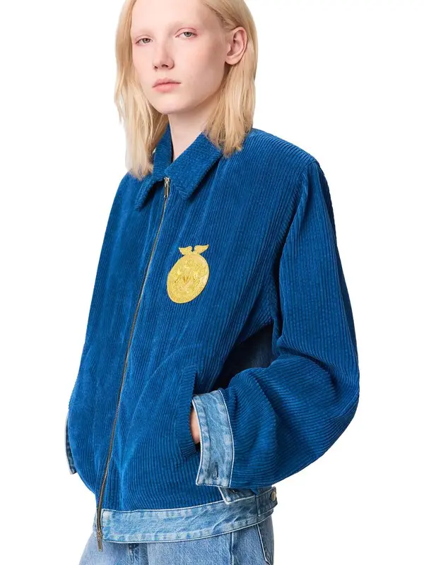 Stella McCartney Corduroy Panel Denim Jacket - Blue