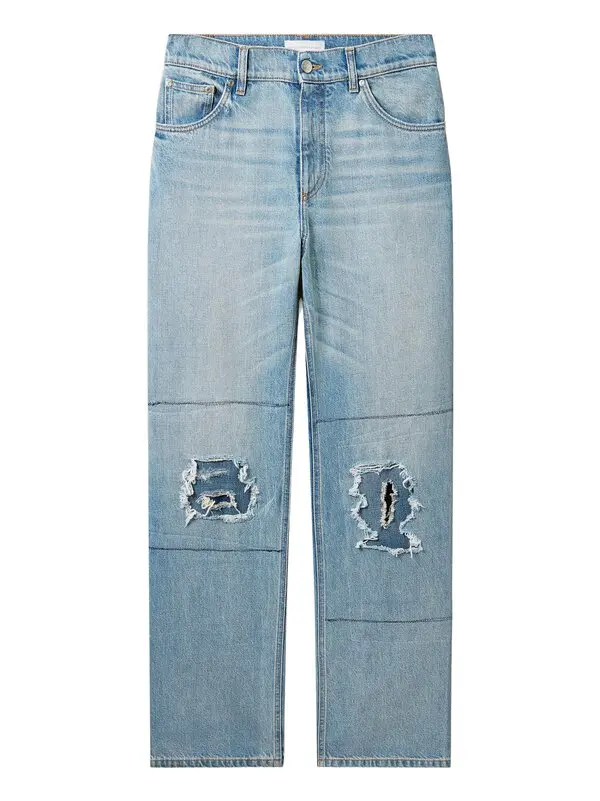Stella McCartney Distressed Patch Straight Leg Jeans - 4152