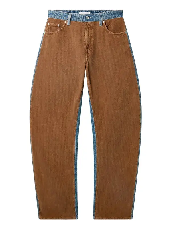 Stella McCartney Paneled Corduroy And Denim Jeans - 8431