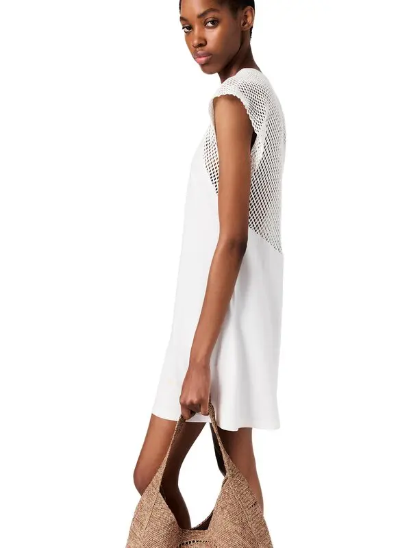 Stella McCartney A-line Mini Dress With Net Panels - White