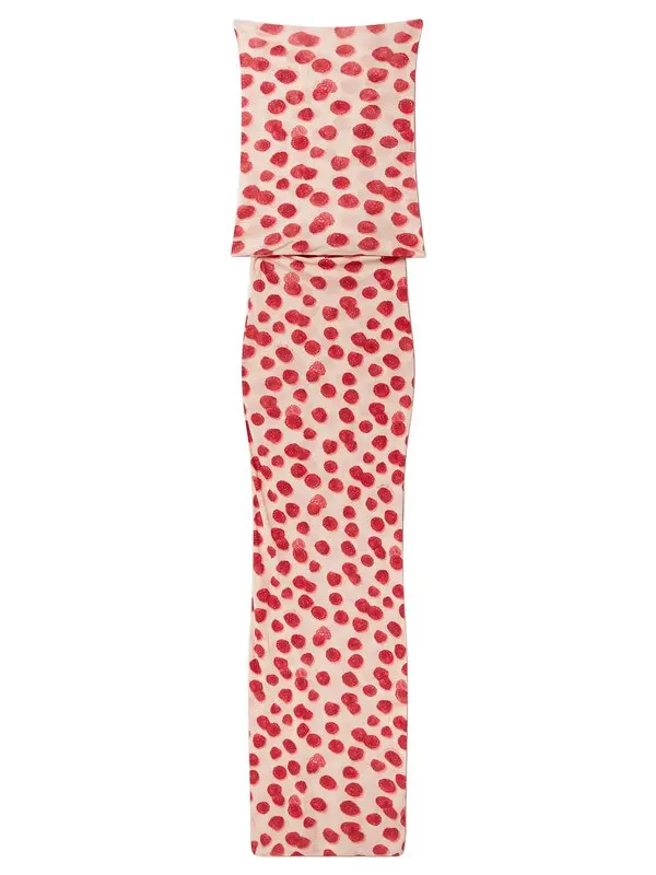 Stella McCartney Raspberry Print Mesh Maxi Dress - Red/pink