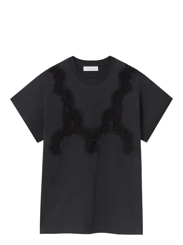 Stella McCartney Lace Panel Organic Cotton T-shirt - 1082