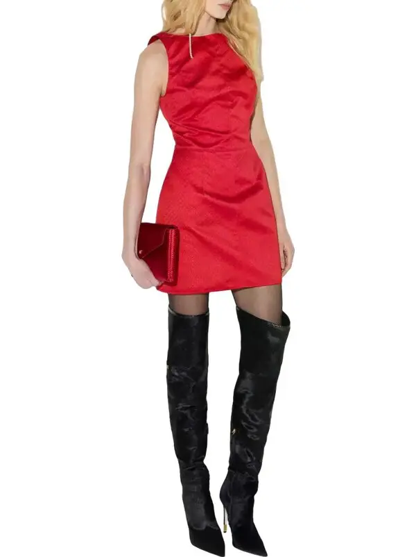 Elisabetta Franchi Taffeta Mini Dress With Fish Scale Pattern - Red