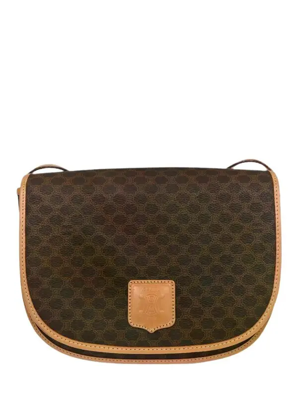 Celine 1990-2000s Macadam Shoulder Bag - Brown