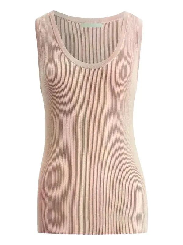 12 STOREEZ Ribbed Scoop Neck Tank Top - Pink