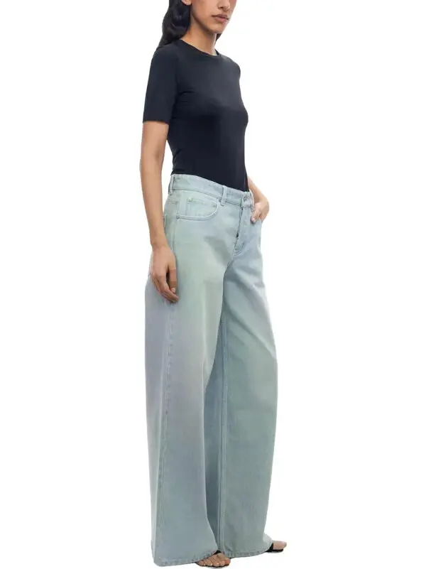 12 STOREEZ Button-fastening Wide-leg Jeans - Blue