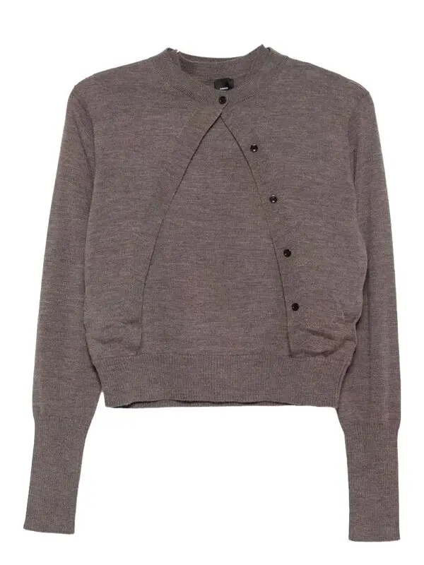 Pinko Asymmetric-fastening Wool Sweater - Brown