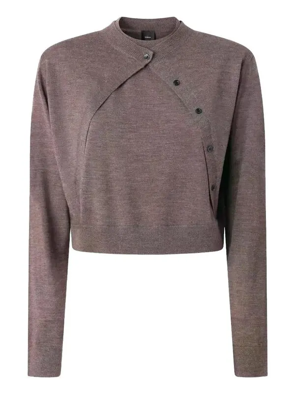 Pinko Asymmetric-fastening Wool Sweater - Brown