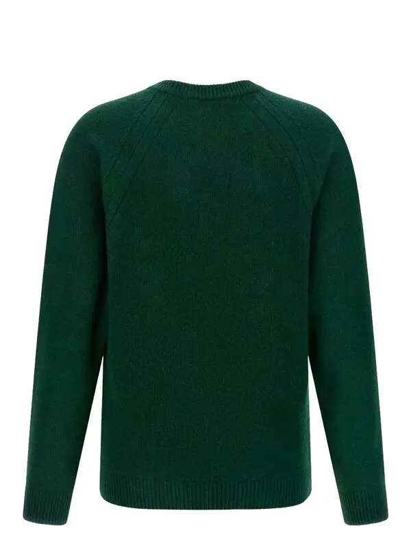 JW Anderson Embroidered Wave Pattern Wool Sweater - Green