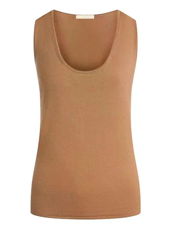 12 STOREEZ Jasmin Scoop-neck Top - Brown