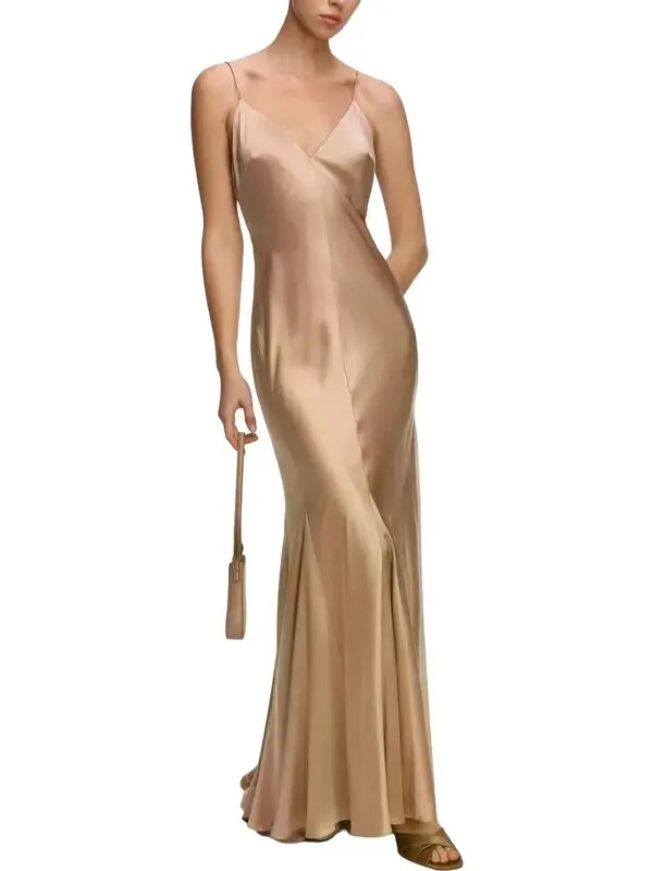 12 STOREEZ Ava Silk Maxi Dress - Pink