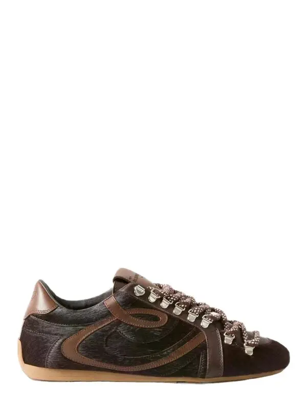 Claudie Pierlot Flat Trainer With Outdoor Design And Graphic Signature - Brown