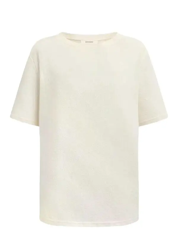 12 STOREEZ Textured Finish Crewneck T-shirt - Neutrals