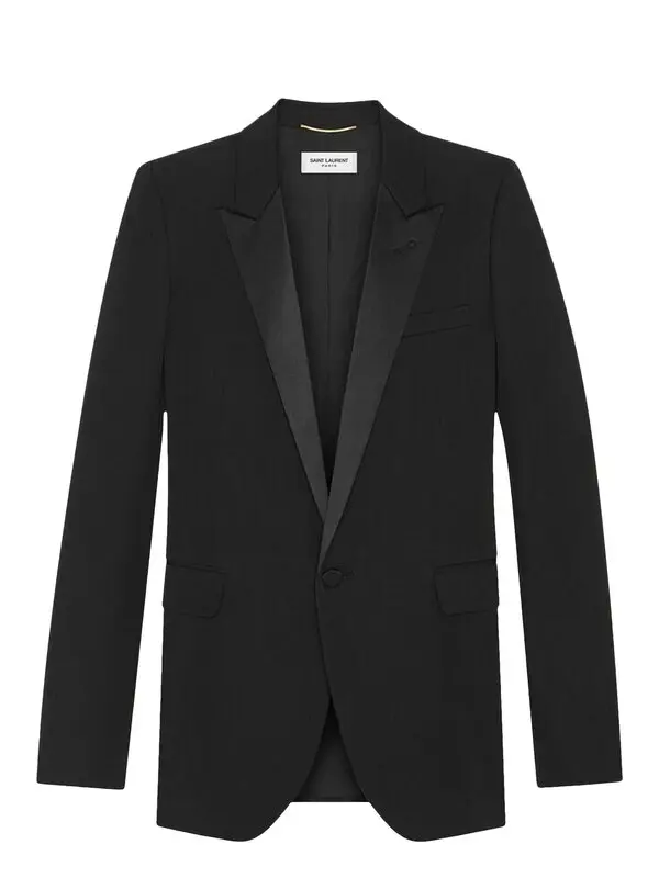 Saint Laurent Shawl Lapel Tuxedo Jacket - Black